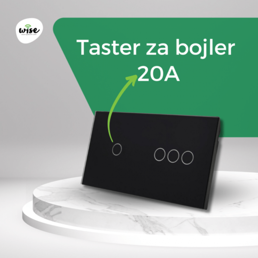 Wise pametni prekidač, modularni set za kupatilo, crni, 4 tastera ...