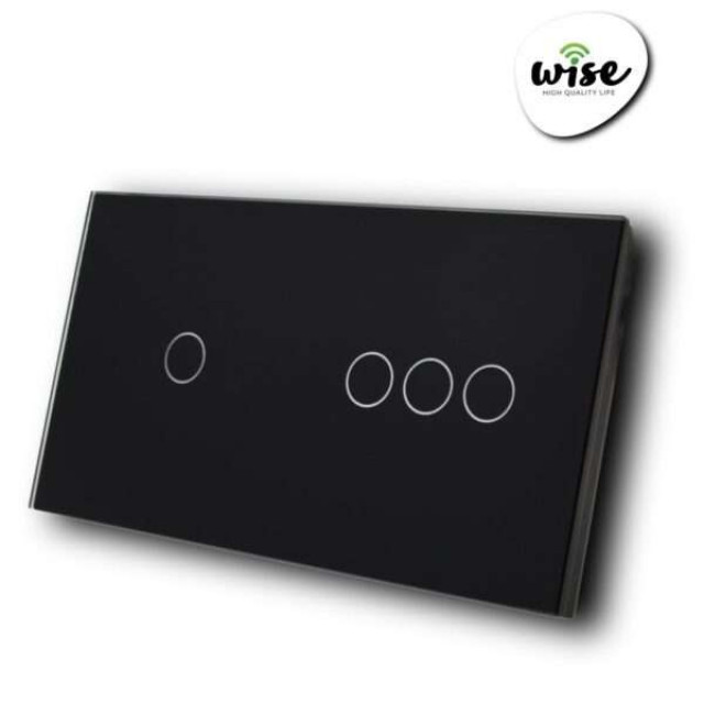 Wise pametni prekidač, modularni set za kupatilo, crni, 4 tastera ...
